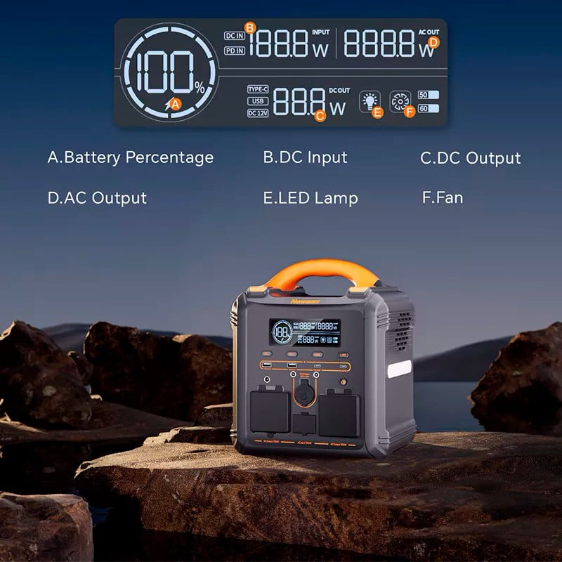 Зарядна станція NewsMy S600P, 700 Вт, 554 Вт/год (електростанція для дому, UPS, ДБЖ) EU ціна ...